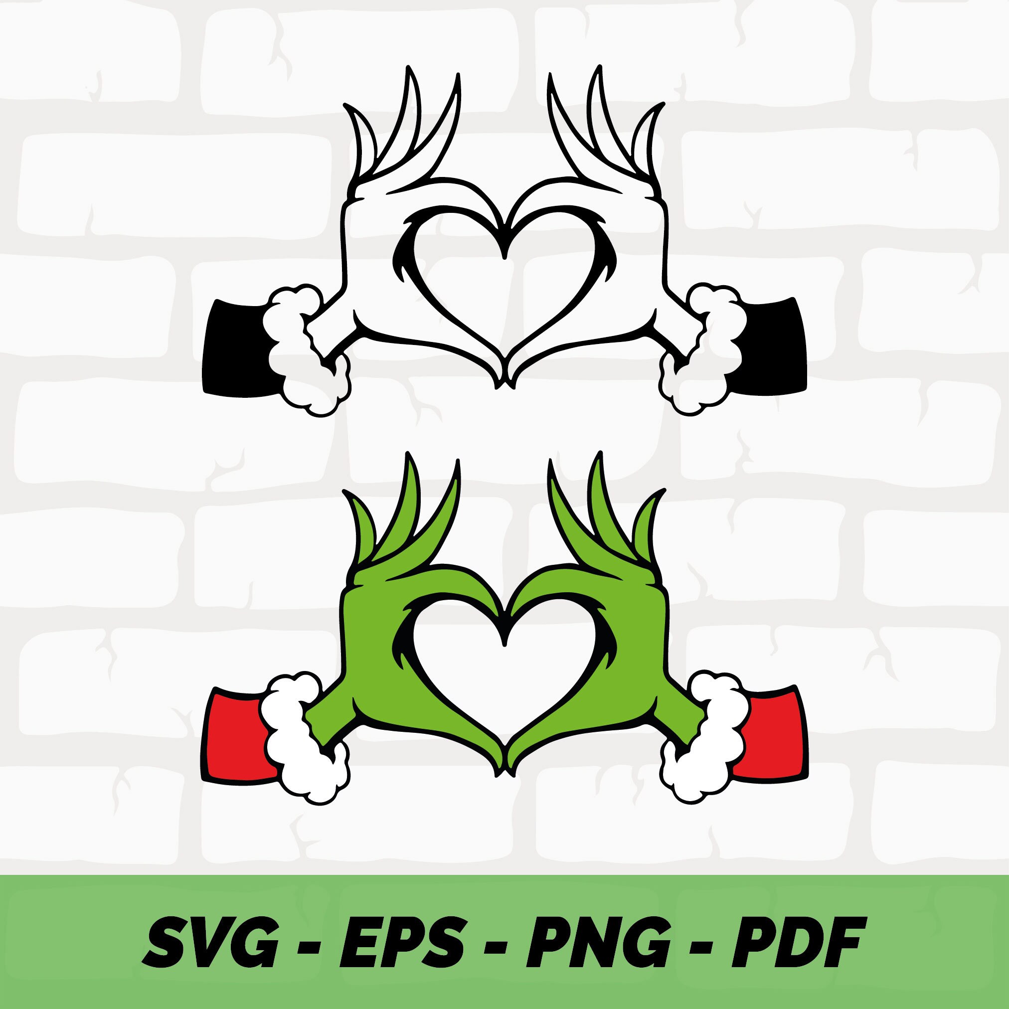 Grinch Hand Svg Grinch Heart Svg Grinch Face Svg Grinch Svg Bundle ...