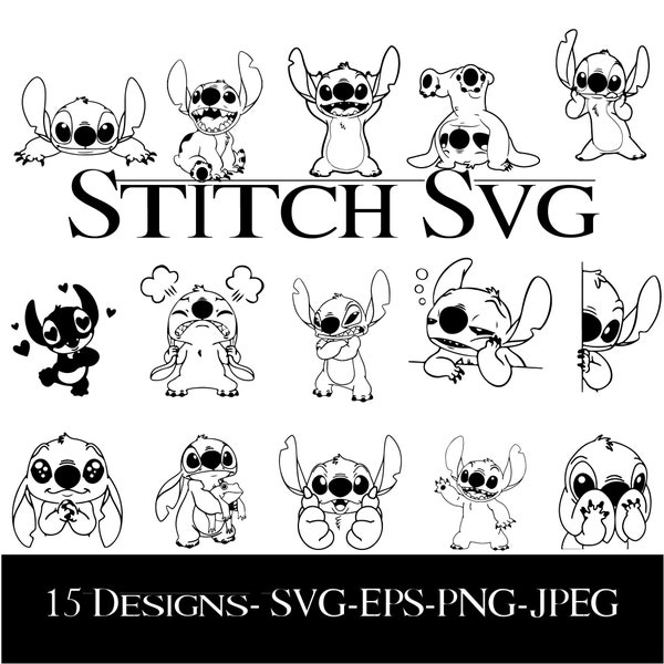 Stitch Silhouette Png - Etsy