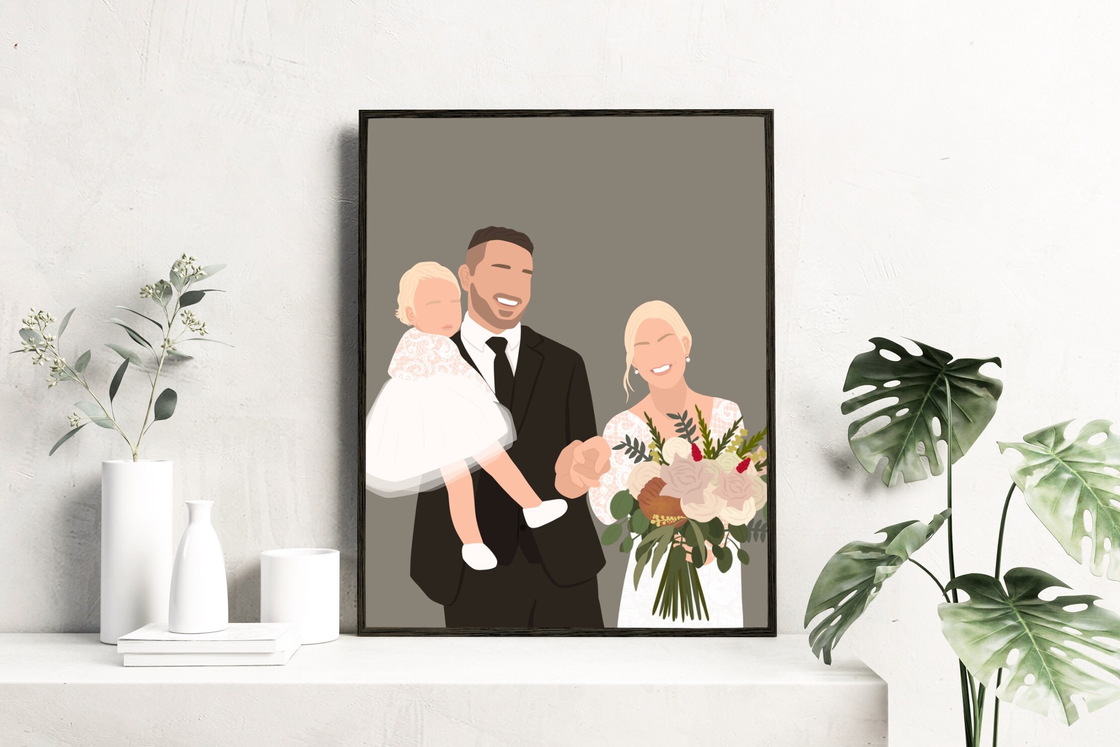 CUSTOM DRAWING Wedding Gift Family Portrait Personalize - Etsy Australia