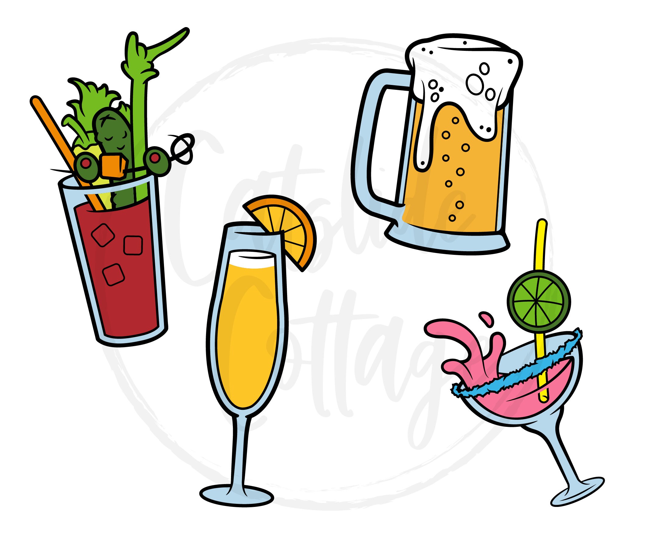 Mixed Drink Cocktail Bundle - Digital SVG Cut File - Party - Etsy