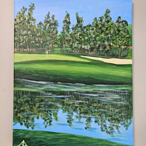 Art, Original, Decor, Canvas, Painting, Acrylic, Golf Course ...
