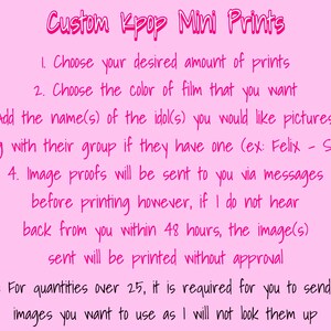 Custom Kpop Mini Prints | Kpop Film Prints | Custom Photo Prints ...