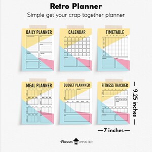 Retro Daily Planner Instant Download Retro Daily Planner - Etsy