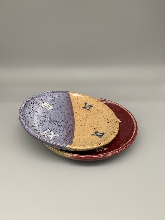 Small Ceramic Plates Decor Jewelry Dish Key Dish Half - Etsy