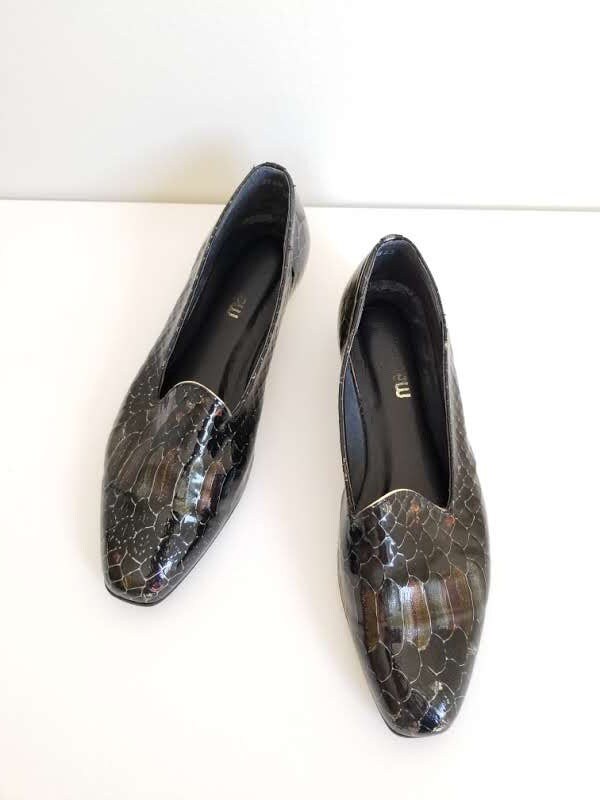 Magdesians Black Patent Leather Loafers / Crocodile Print - Etsy