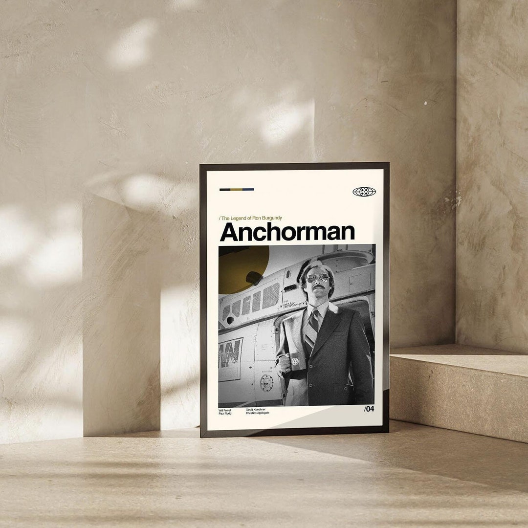 Anchorman Mid Century Modern Vibe Movie Poster Vintage Film - Etsy