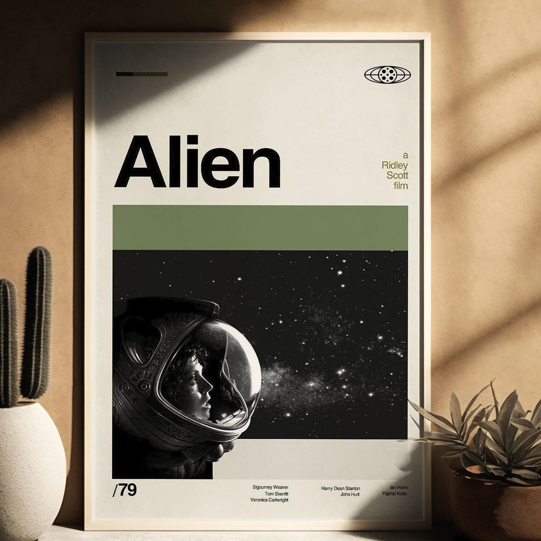 Alien by Ridley Scott Xenomorph Mid Century Modern Art Film - Etsy