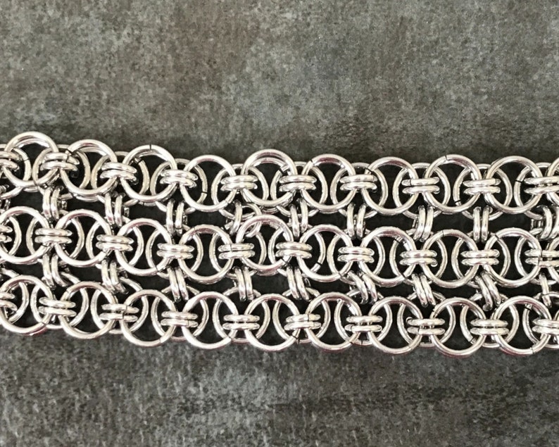 Elegant Helm Weave Chain Maille Bracelet Handcrafted Chainmail Jewelry ...
