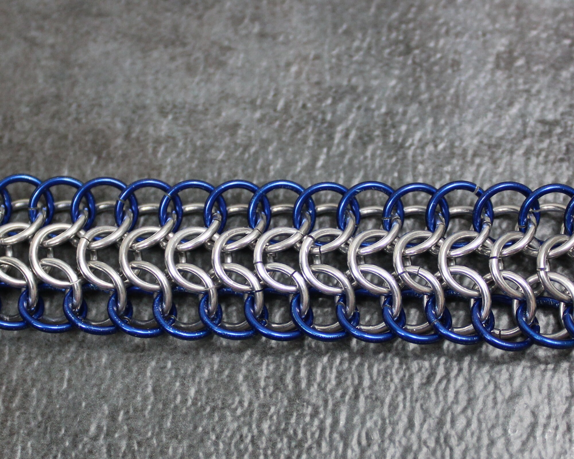 Handcrafted Navy Blue and Silver Dragonback Chain Maille - Etsy