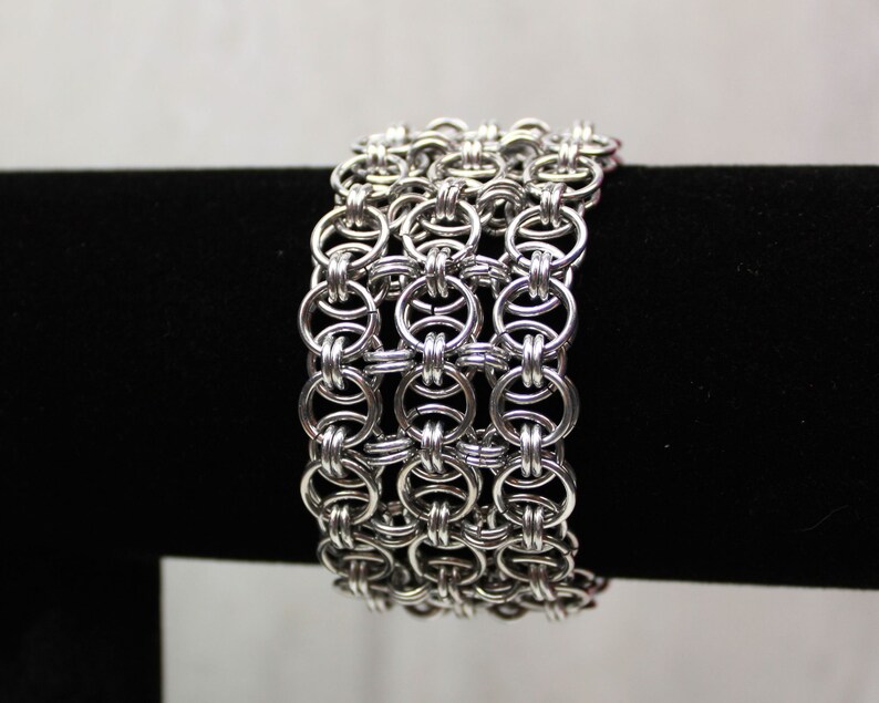 Elegant Helm Weave Chain Maille Bracelet Handcrafted Chainmail Jewelry ...