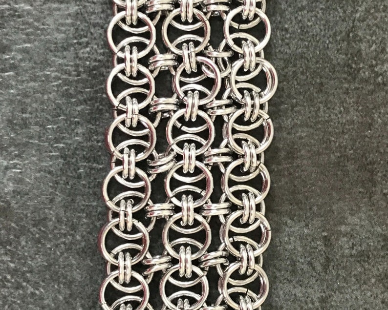 Elegant Helm Weave Chain Maille Bracelet Handcrafted Chainmail Jewelry ...