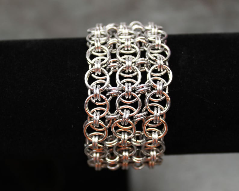 Elegant Helm Weave Chain Maille Bracelet Handcrafted Chainmail Jewelry ...