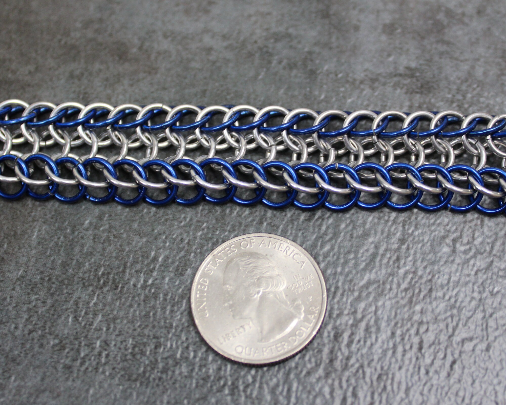 Handcrafted Navy Blue and Silver Dragonback Chain Maille - Etsy