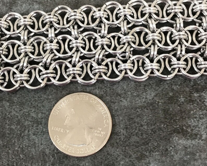 Elegant Helm Weave Chain Maille Bracelet Handcrafted Chainmail Jewelry ...