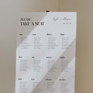 Seating Chart Editable Template for Event Modern Minimalist Black White ...