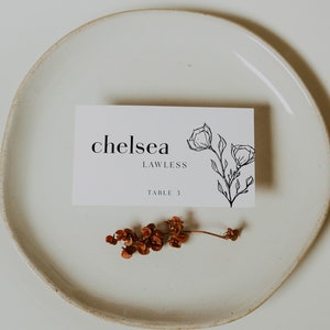 JAKE | Rose Name Card Editable Printable Template With Meal Icons for ...