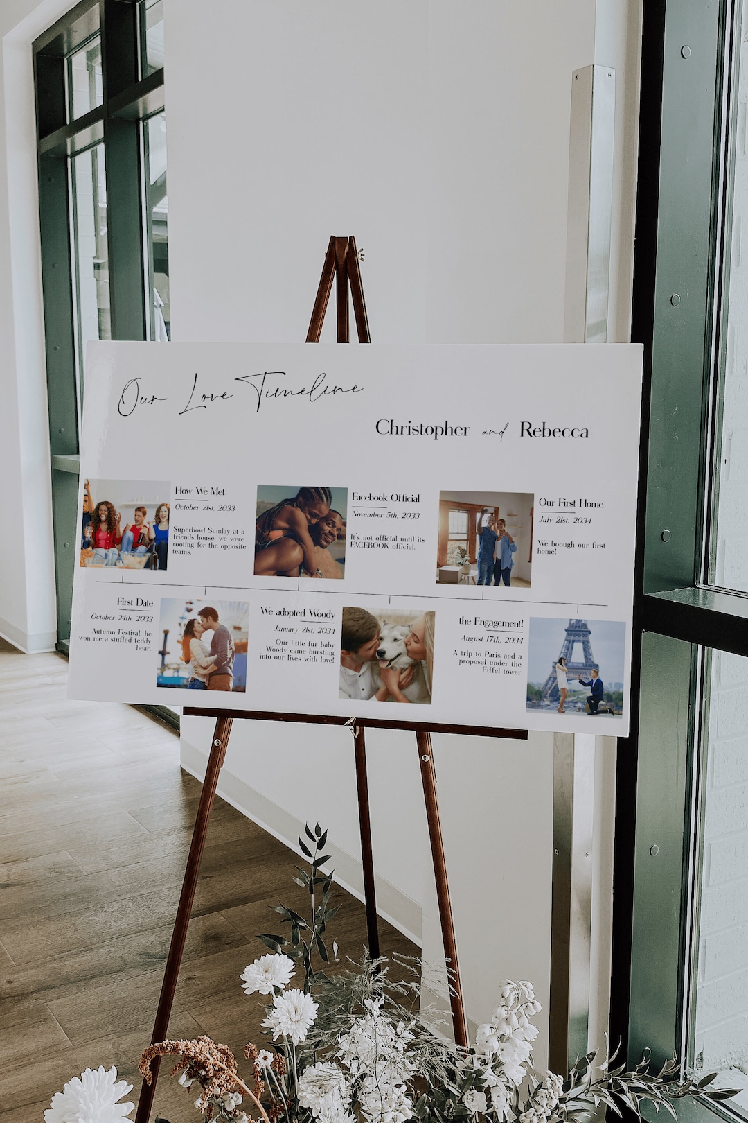 Editable Picture Timeline Template for Wedding Reception Engagement ...