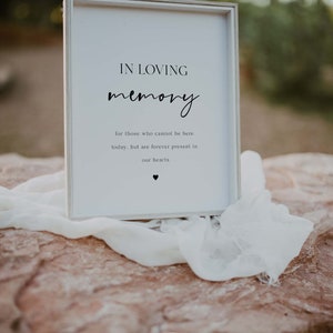 In Loving Memory Digital Printable Template Modern Minimalist Cursive ...