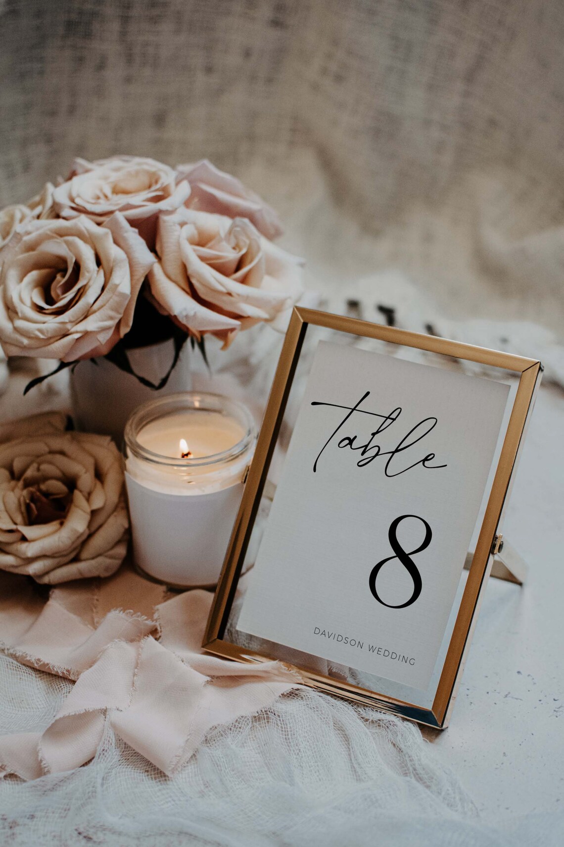 Table Number Modern Minimalist Wedding Script Font Banquet Wedding ...