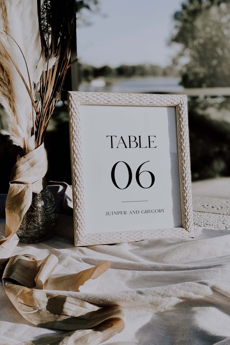 PIPER | Table Number Sign Editable Template for Seating Modern ...