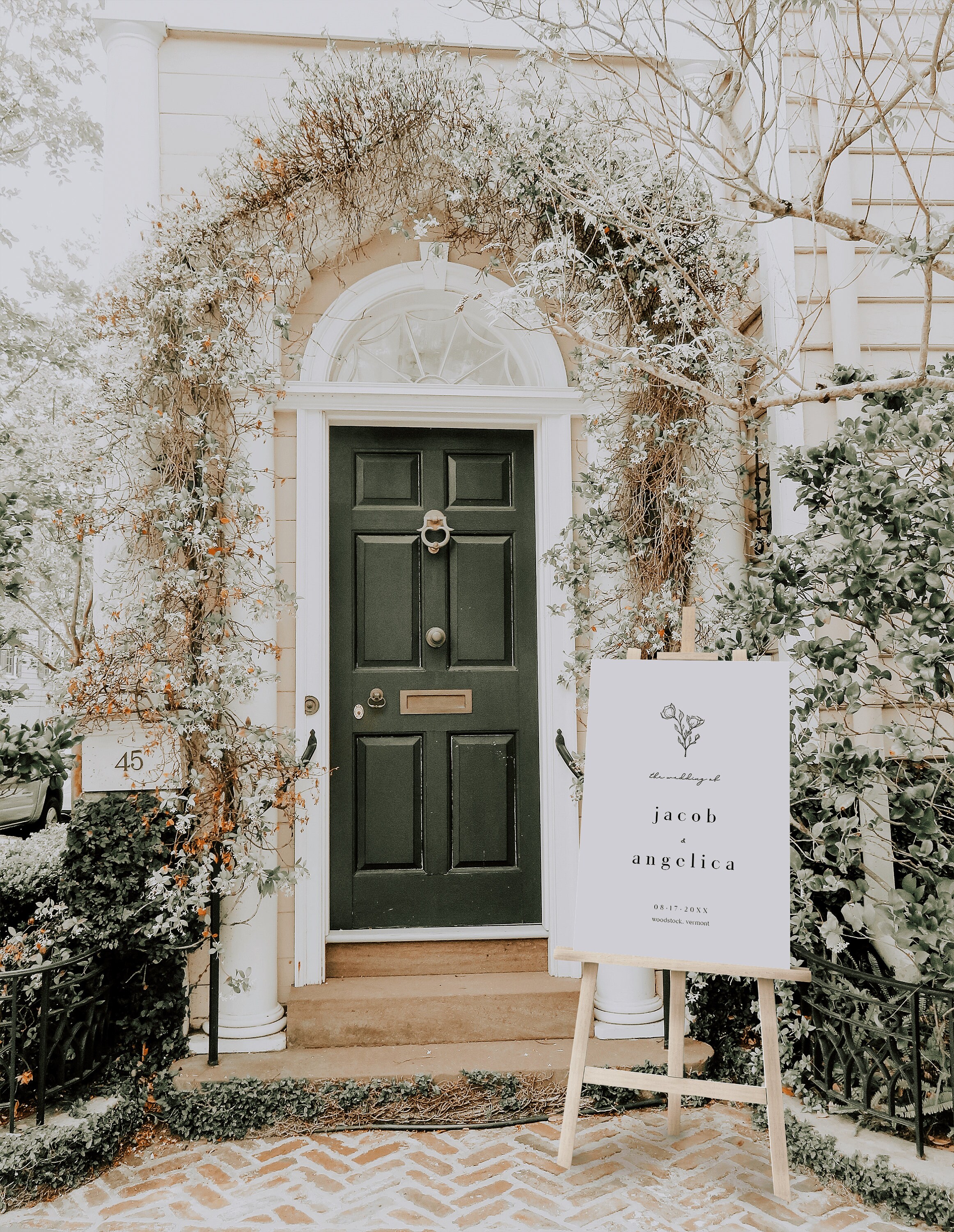 Editable Wedding Welcome Greeting Sign | JAKE | Floral Elegant Romantic ...