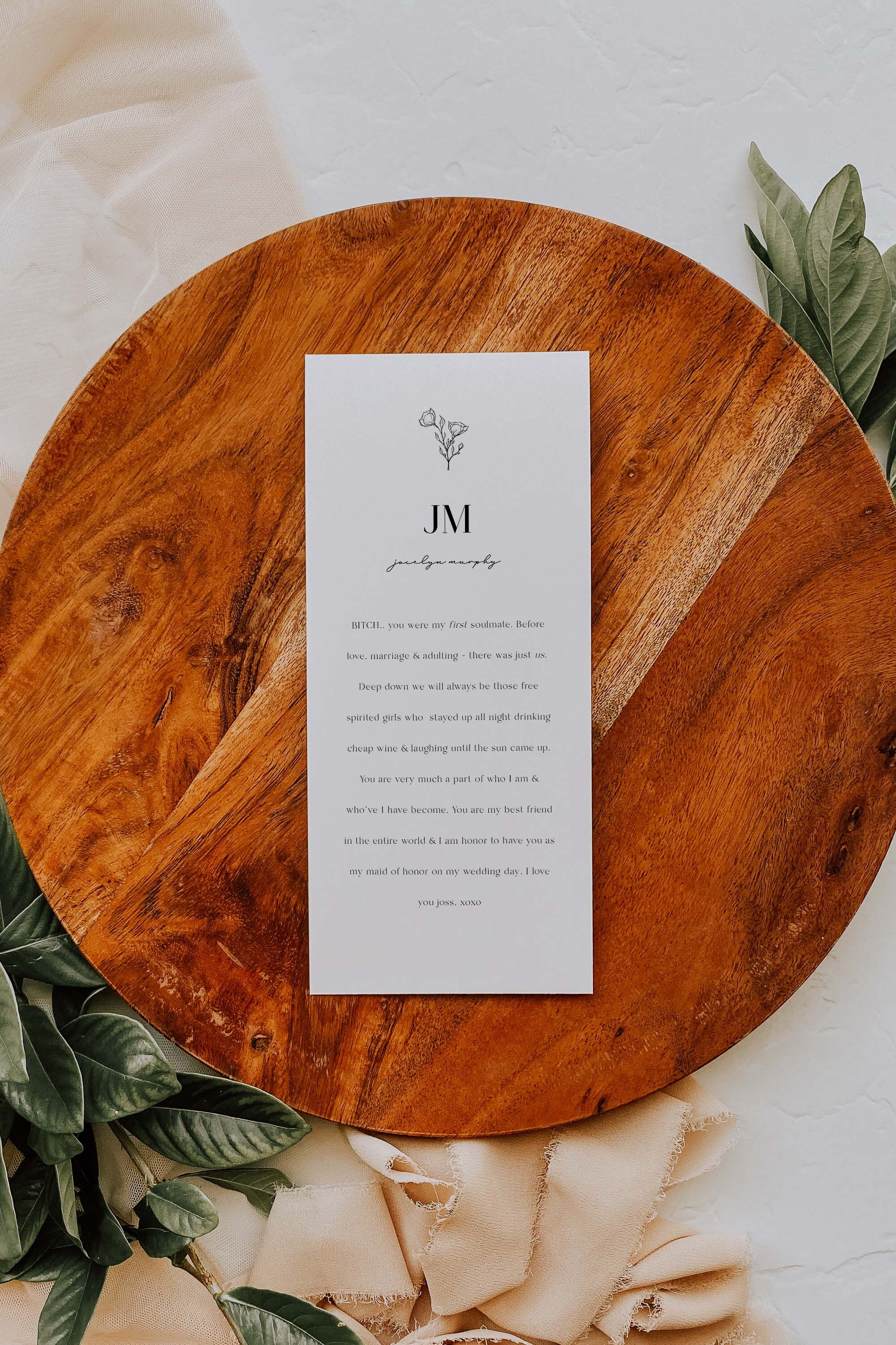 JAKE | Thank You Name Card for Wedding Party Guest Dinner Sign Editable ...