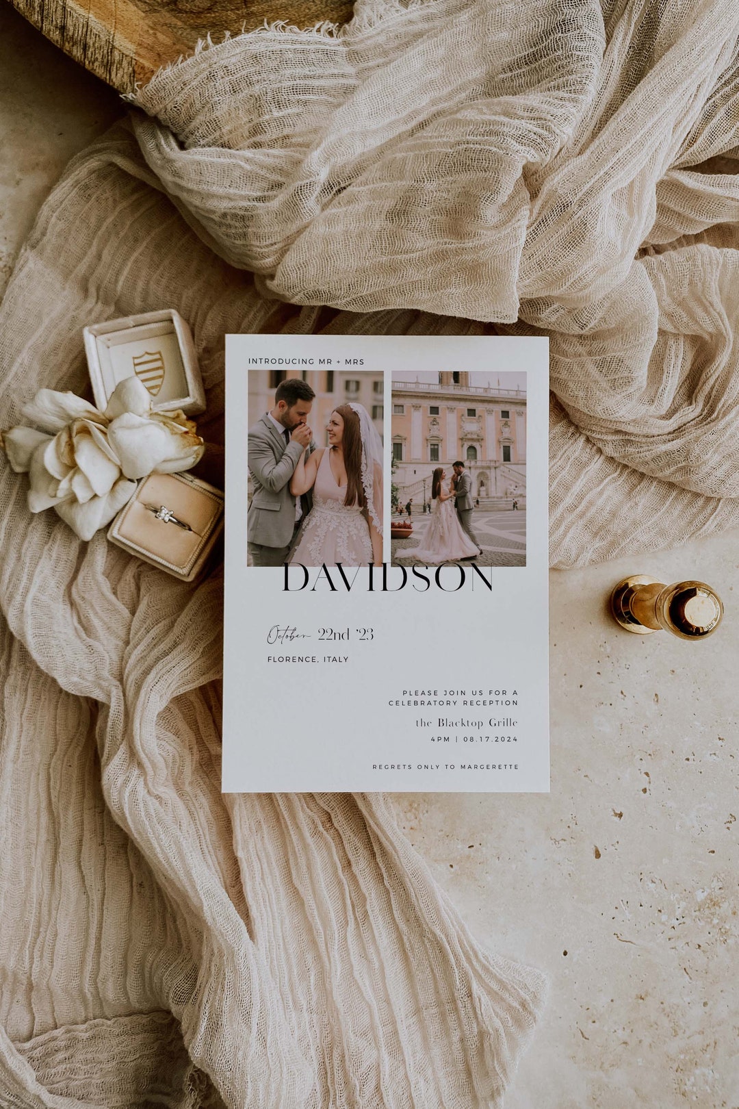 We Eloped Wedding Reception Invitation Marriage Announcement Just ...