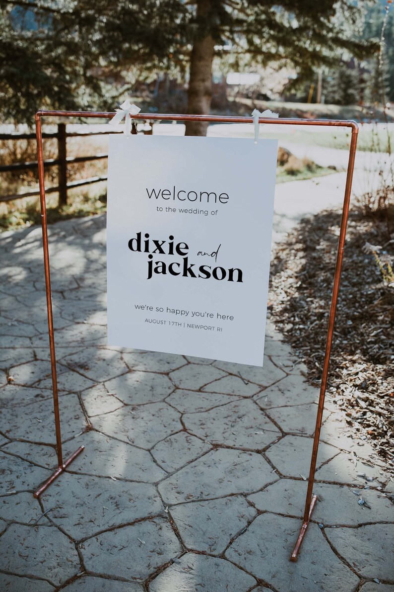 COLE | Wedding Welcome Sign Editable Template Printable Poster Modern ...