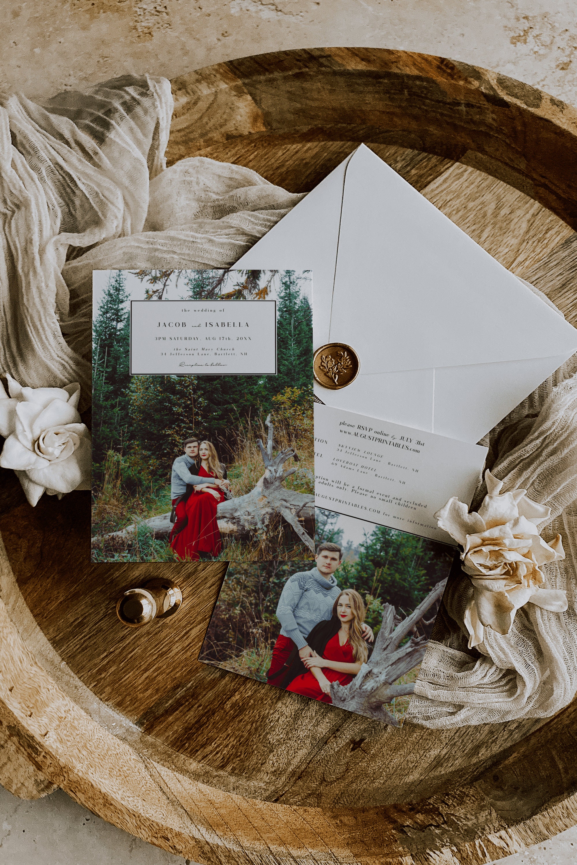 Wedding Invitation JINK Modern Minimalist Wedding Invitation With Photo ...