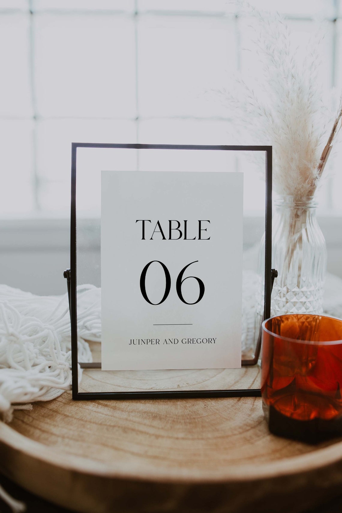 PIPER | Table Number Sign Editable Template for Seating Modern ...