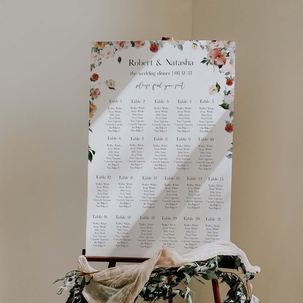 Table Seating Chart Template Graduation - Etsy