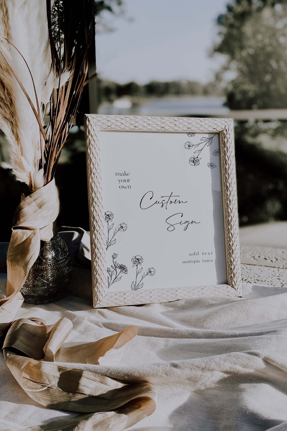 Custom Sign for Event Floral Boho Garden Chic Glam Modern Minimalist ...