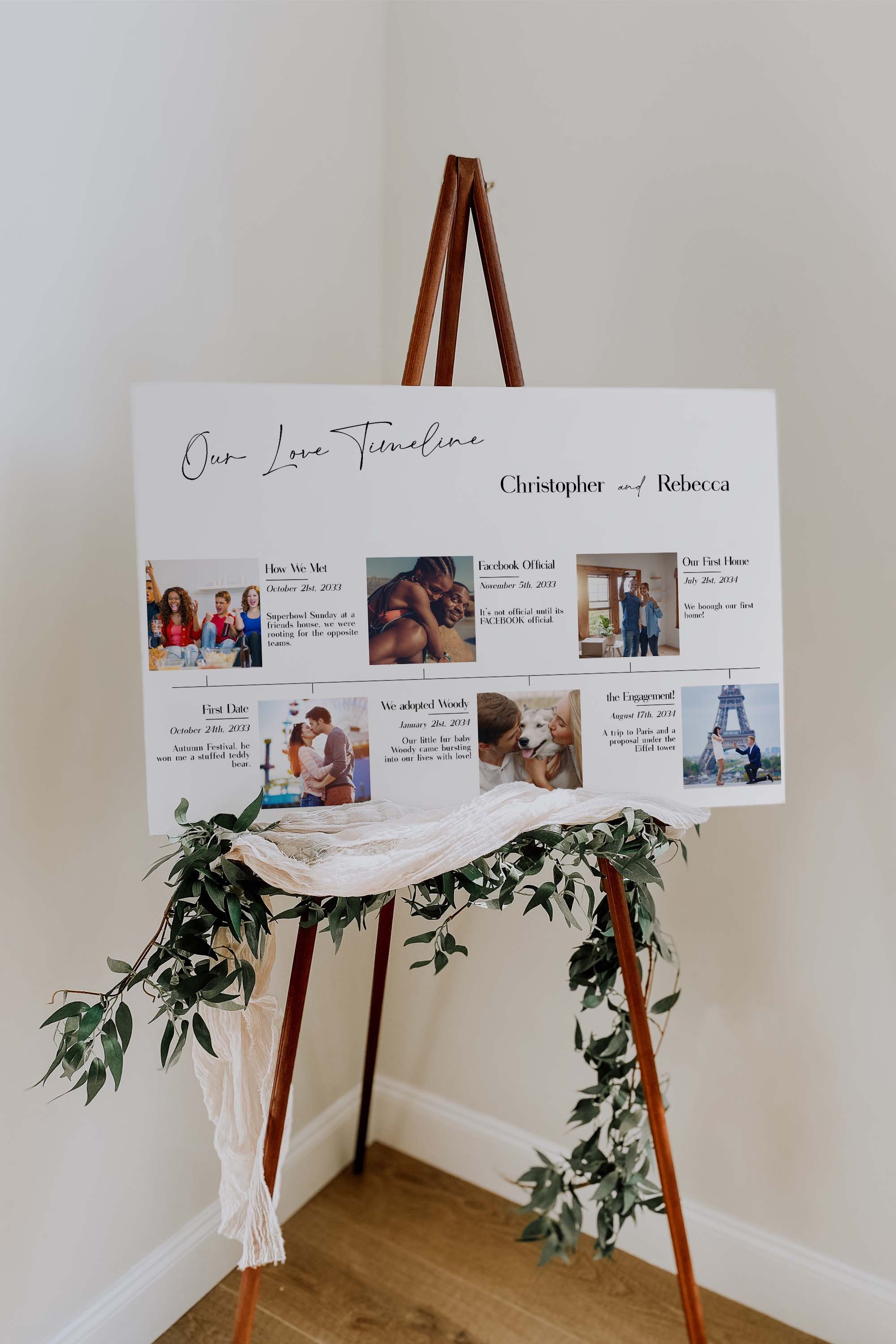 Editable Picture Timeline Template for Wedding Reception Engagement ...