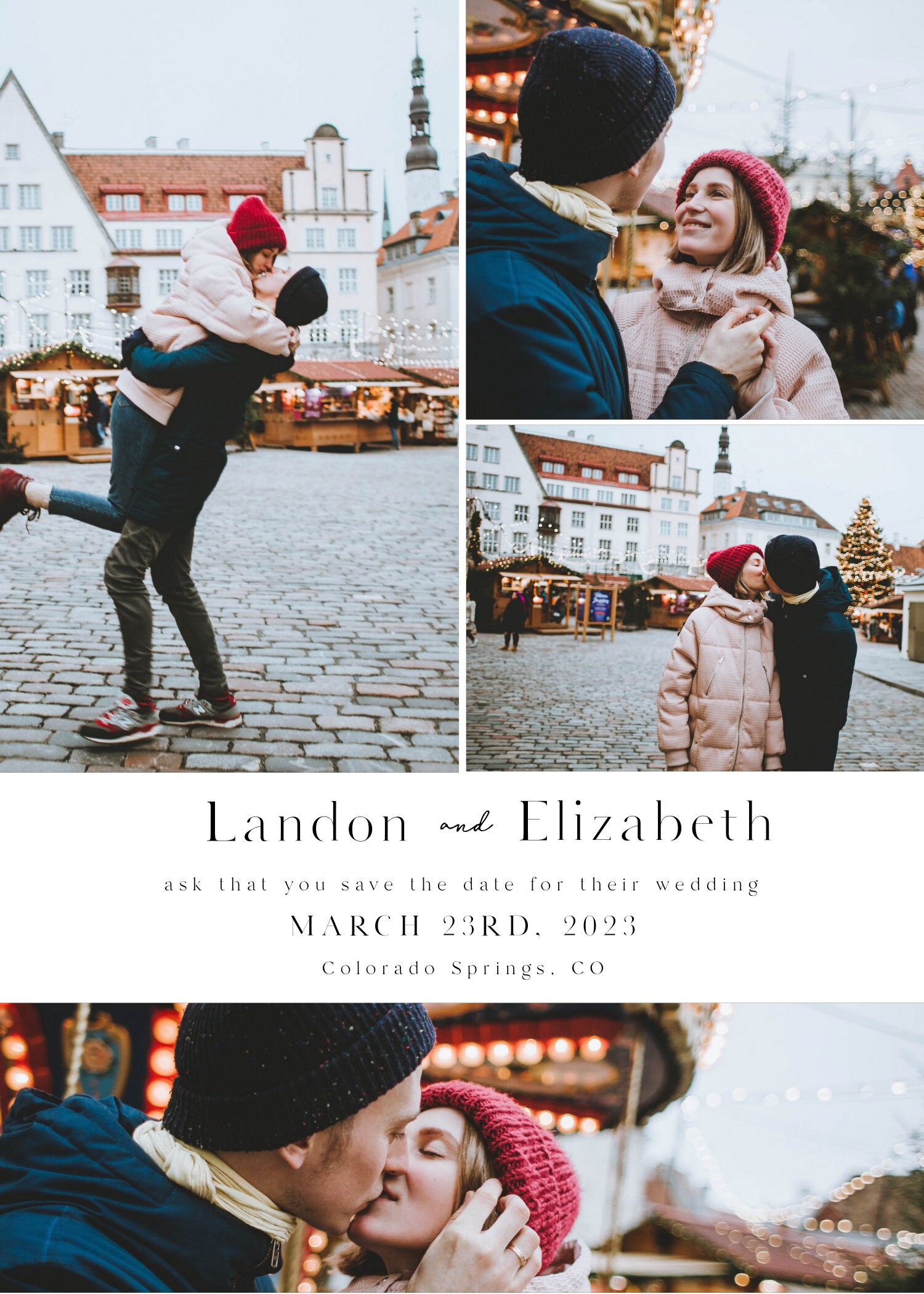 Editable Save the Date Template With Multiple Picture Options Collage ...