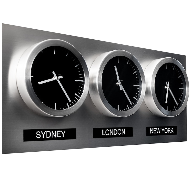 Dual Time Zone Clock - Etsy