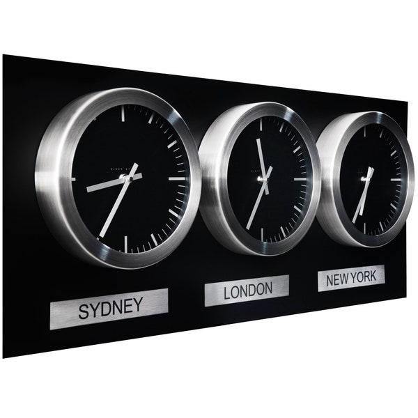 Dual Time Zone Clock - Etsy