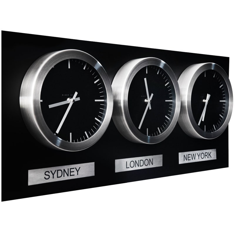 Dual Time Zone Clock - Etsy