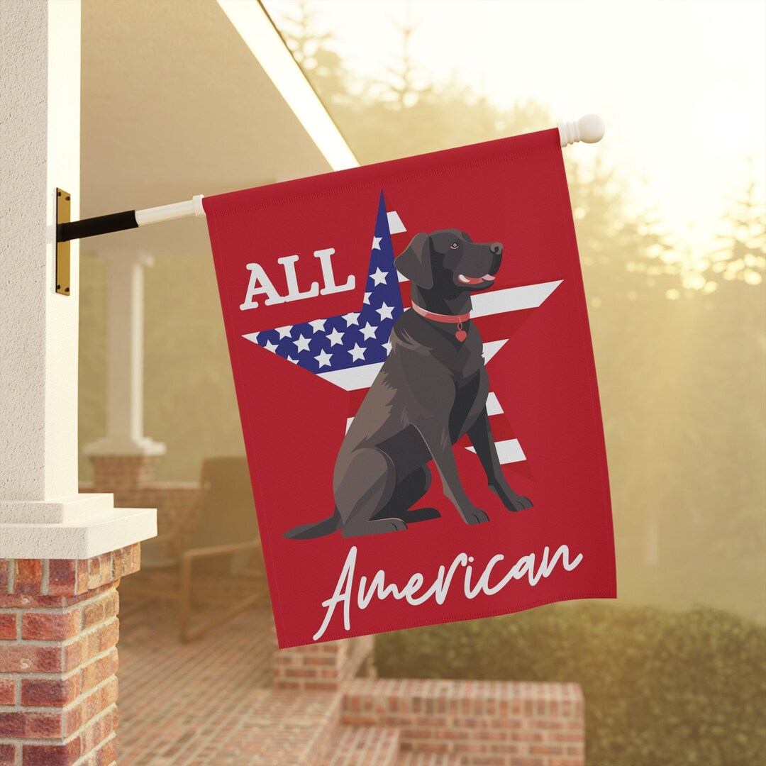 Black Lab Garden Flag & House Banner American Flag July 4th Decor ...
