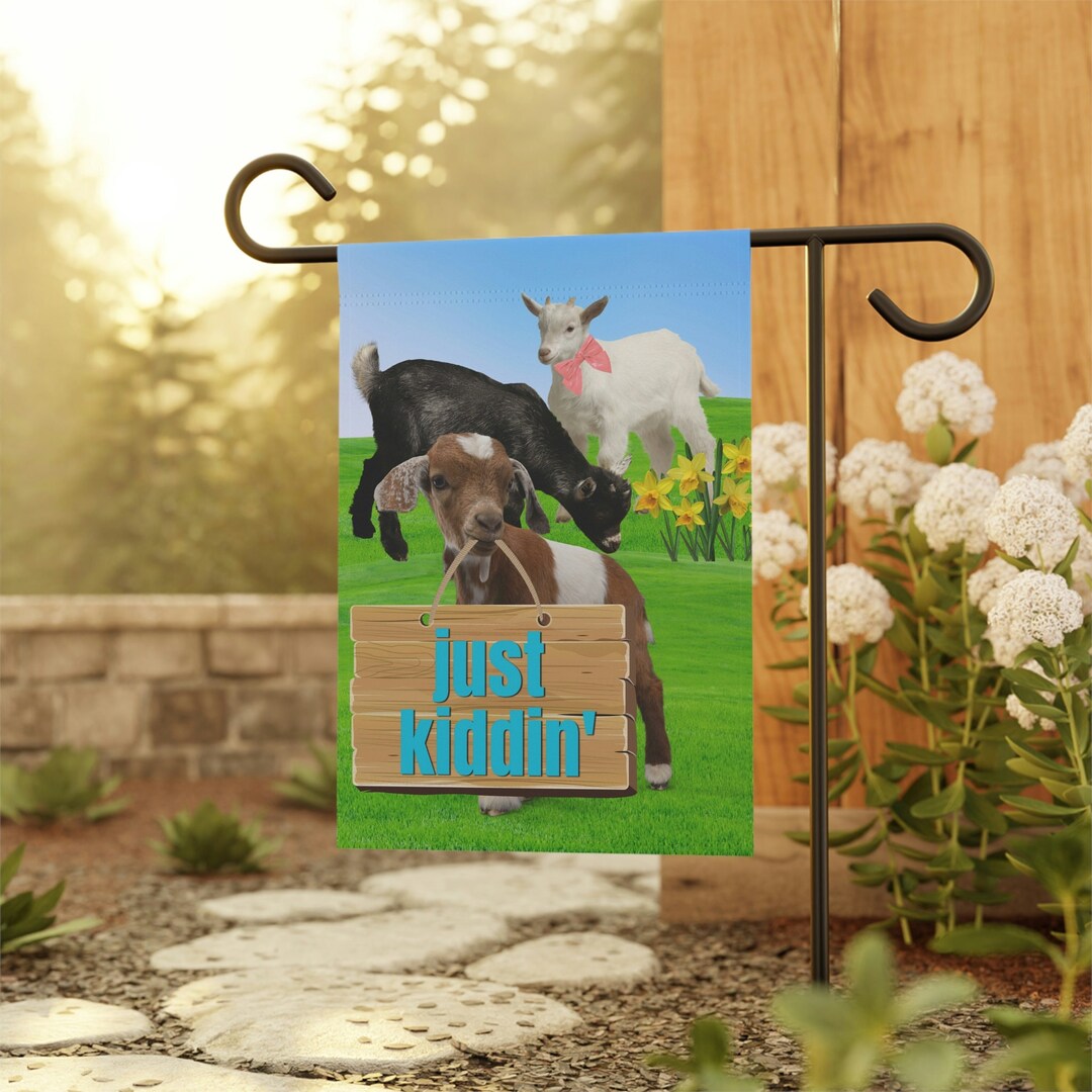Goat Garden Flag & House Banner, Goat Outdoor Flag, Baby Goats, Goat ...
