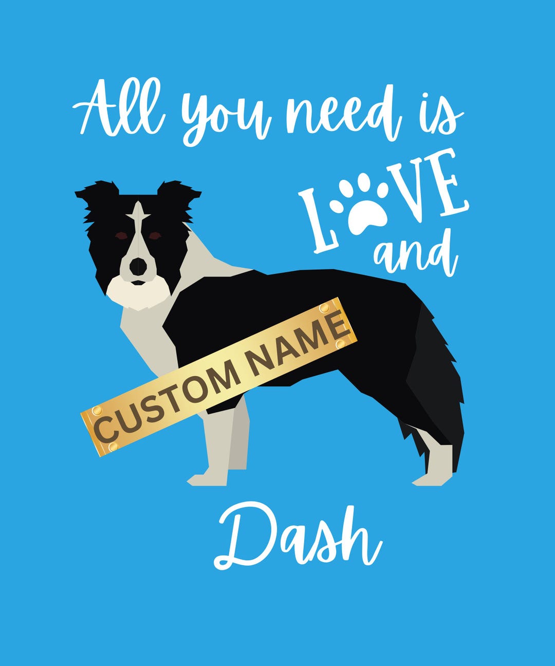Custom Name Border Collie Mom's Birthday Gift Customizable Border ...