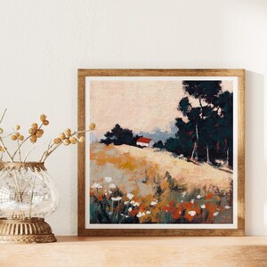 Landscape Painting Fine Art Print Square Art Print Modern - Etsy