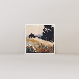 Landscape Painting Fine Art Print Square Art Print Modern - Etsy
