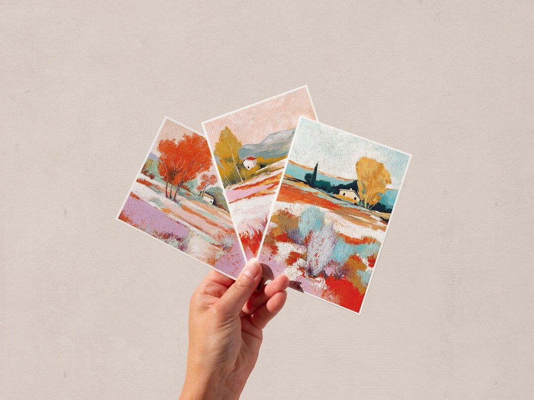 A6 Art Print Bundle, Abstract Landscape, Fine Art Print Set of 3 ...
