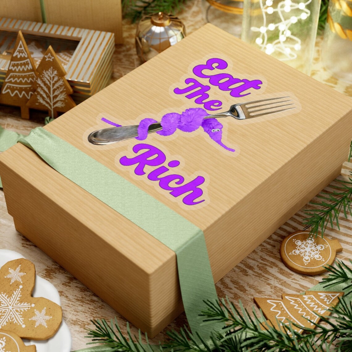 Worm on a String Cursed Sticker ~ Eat the Rich ~ Purple ~ Four Sizes ...