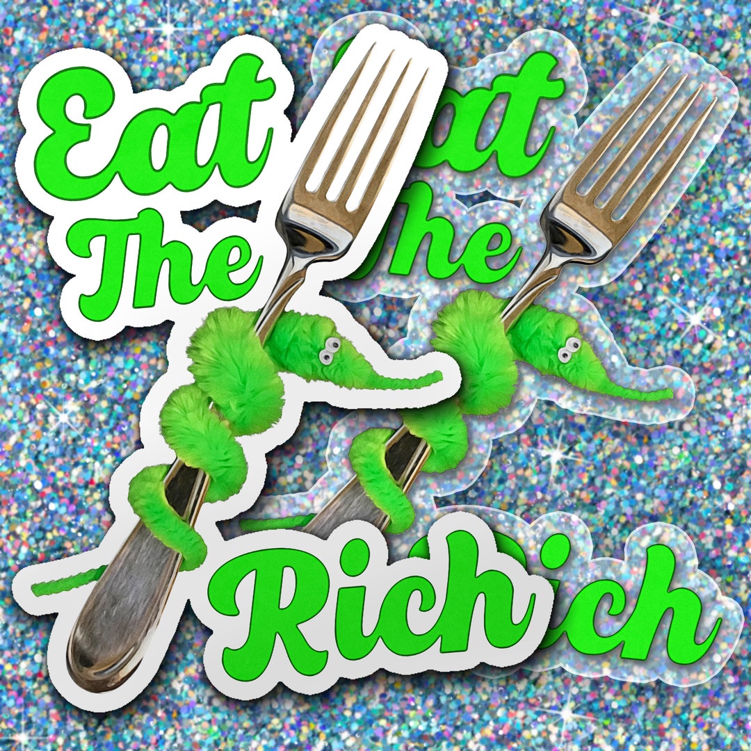 Worm on a String Cursed Sticker ~ Eat the Rich ~ Green ~ Four Sizes ...