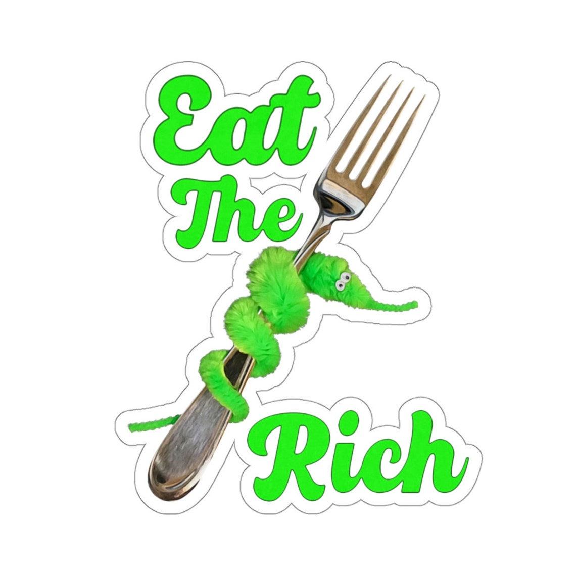 Worm on a String Cursed Sticker ~ Eat the Rich ~ Green ~ Four Sizes ...