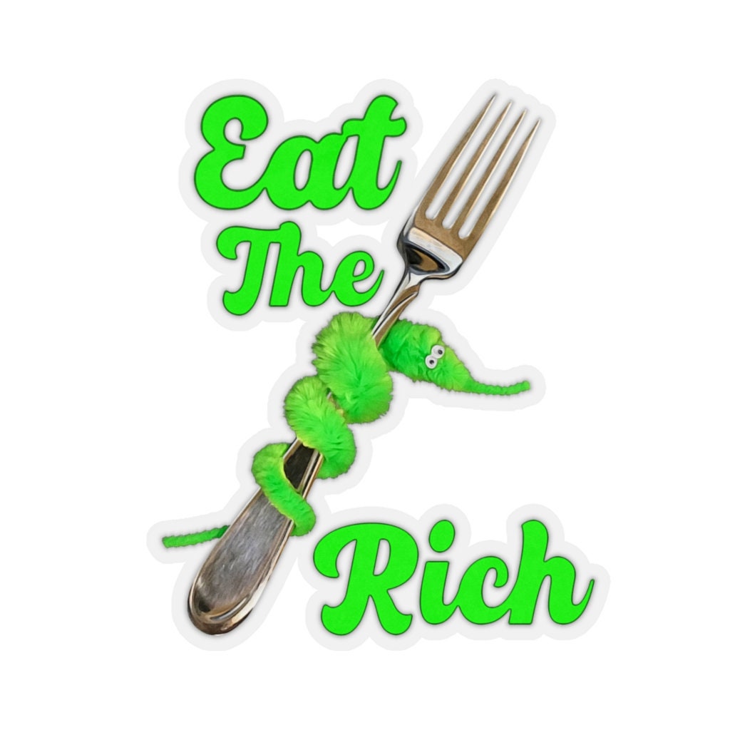 Worm on a String Cursed Sticker ~ Eat the Rich ~ Green ~ Four Sizes ...