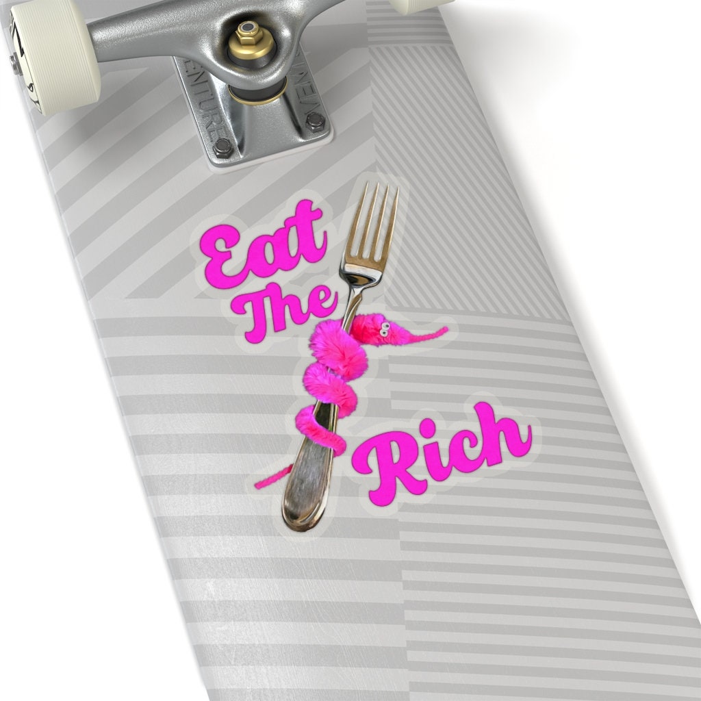 Worm on a String Cursed Sticker ~ Eat the Rich ~ Pink ~ Four Sizes ...