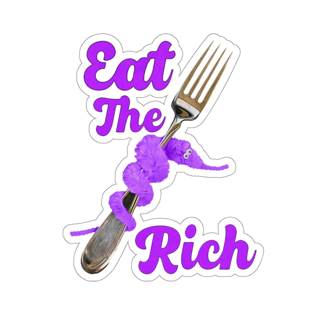 Worm on a String Cursed Sticker ~ Eat the Rich ~ Purple ~ Four Sizes, Transparent or White! - Etsy
