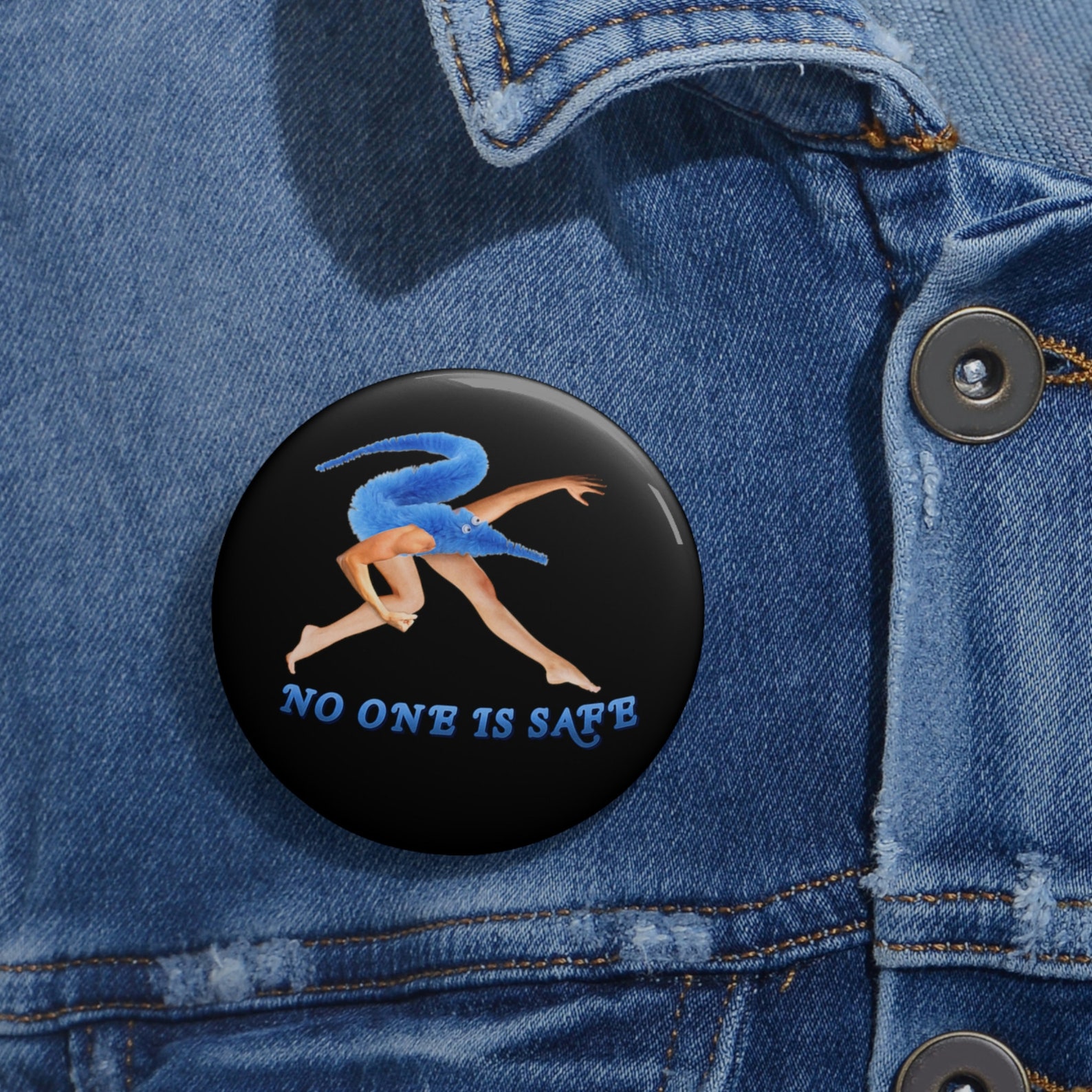 Worm on a String Cursed Pin ~ No One is Safe ~ Blue - Etsy